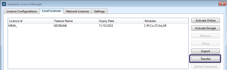 How to transfer a local licence (local node-locked) – Geobank Quick ...