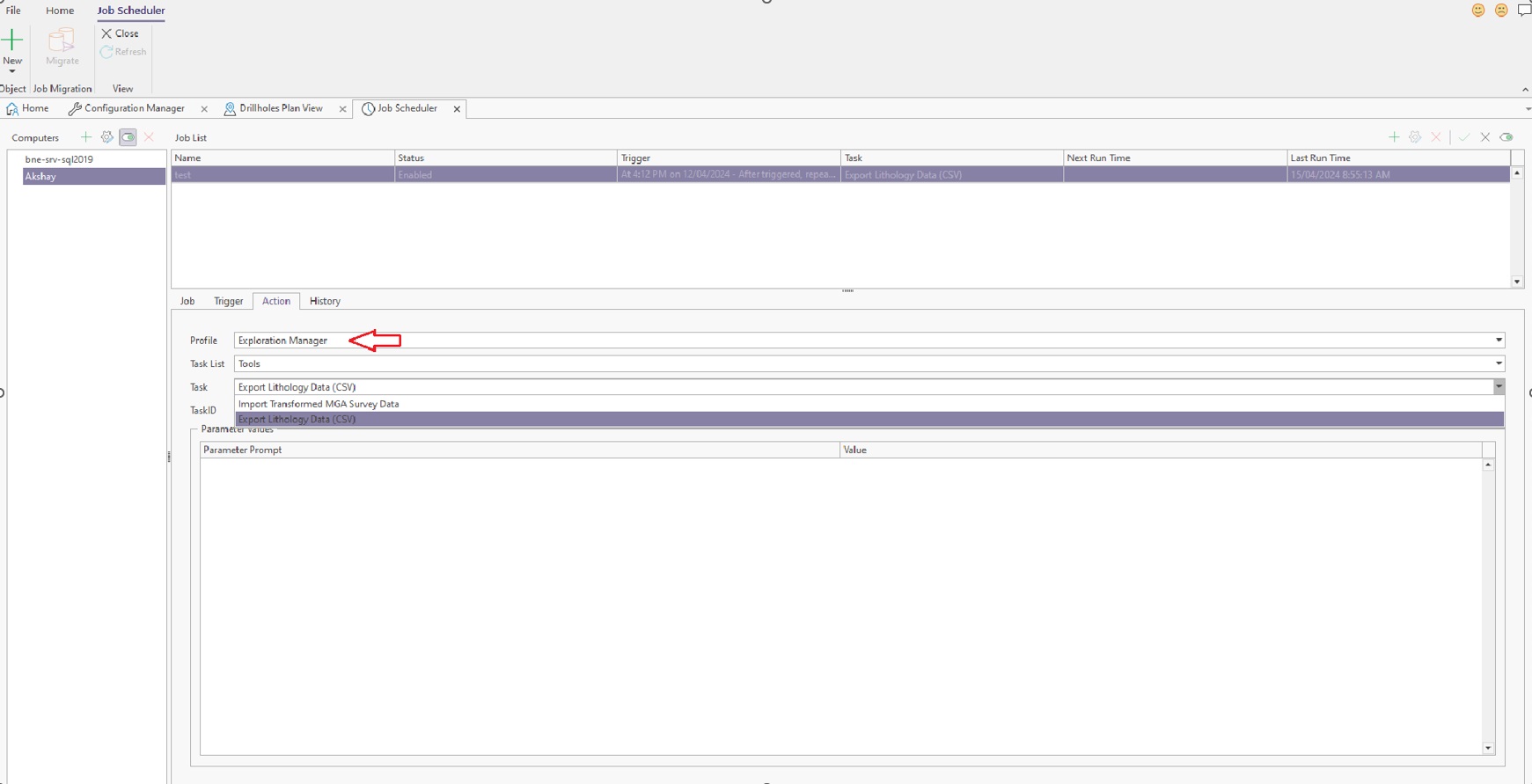 Credentials Required For Automating Tasks Within Geobank Using Job Scheduler Micromine Geobank