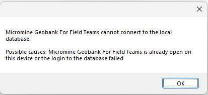 Error: Failed to connect to server (LocalDB)\GBSQL2019 – Micromine Geobank