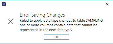 Failed to apply data type – Micromine Geobank
